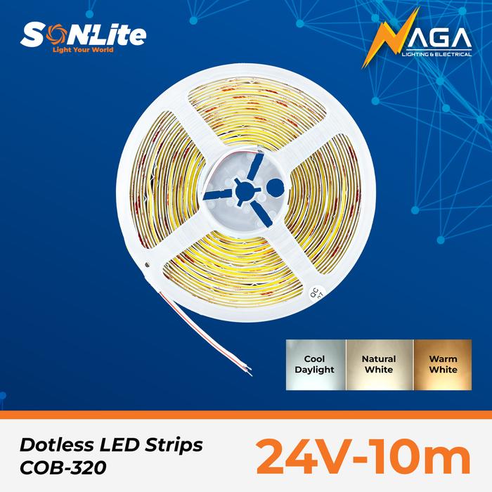 Jual Sonlite LED COB 320 Strips 12V 24V lampu selang fleksibel 5m 10m ...