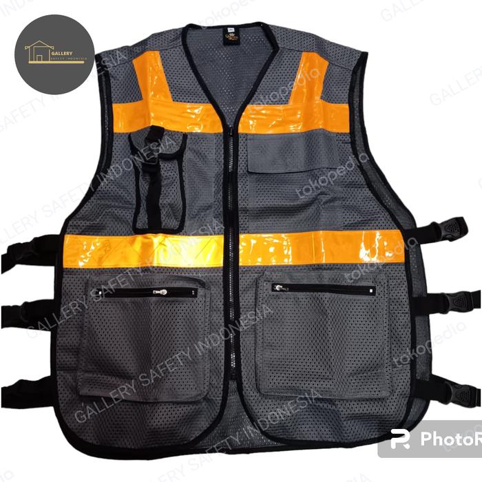 Jual ROMPI SAFETY / SAFETY VEST JARING DOUBLE MESH SCOT ORANGE STABILO ...