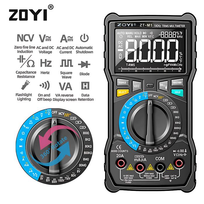 Promo ZOYI ZT-M1 Digital Multimeter True RMS 8000 Counts NCV DC/AC ...