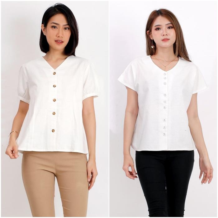 Blus Putih Wanita Terbaru Baru Fashion Wanita Lengan Panjang Korea
