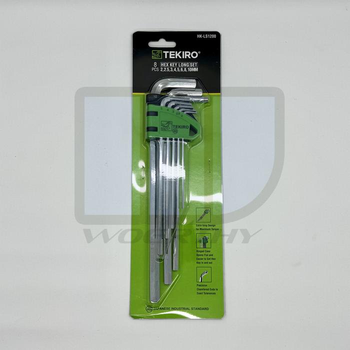 Jual TEKIRO Kunci L Panjang Set 8 Pcs Hex Key Long 2 - 10 MM TKR HK-LS1200 - Kota Balikpapan ...