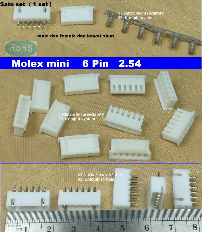Jual molex mini 6Pin 2,54 molek 2,54mm header 6 Pin Jst XH 2.54 mm soket 6P - Jakarta Timur - S3 ...