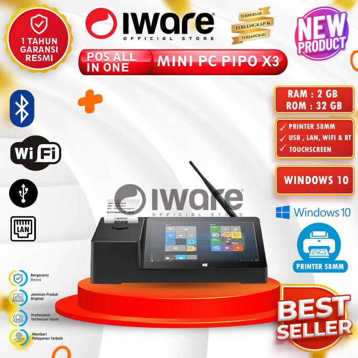 Promo WINDOWS 10 MINI PC PIPO X3 TABLET POS PRINTER THERMAL 58MM - PC KASIR Cicil 0% 3x ...