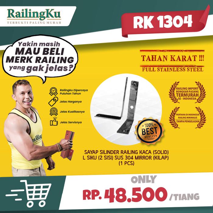 Jual Plat kaca L sudut stainless murah untuk railing kaca - Kota ...