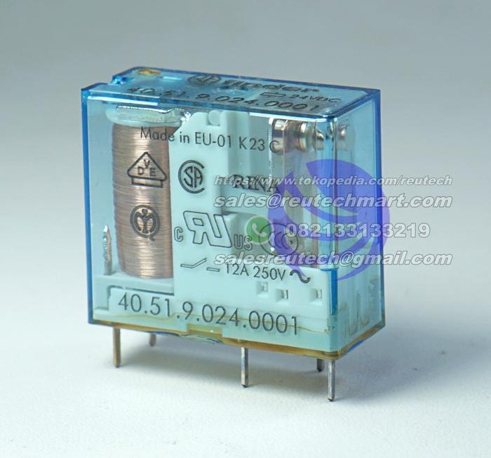 Jual Relay FINDER 40.51.9.024.0001 12A 250V Coil 24Vdc Relay Wash Tight ...