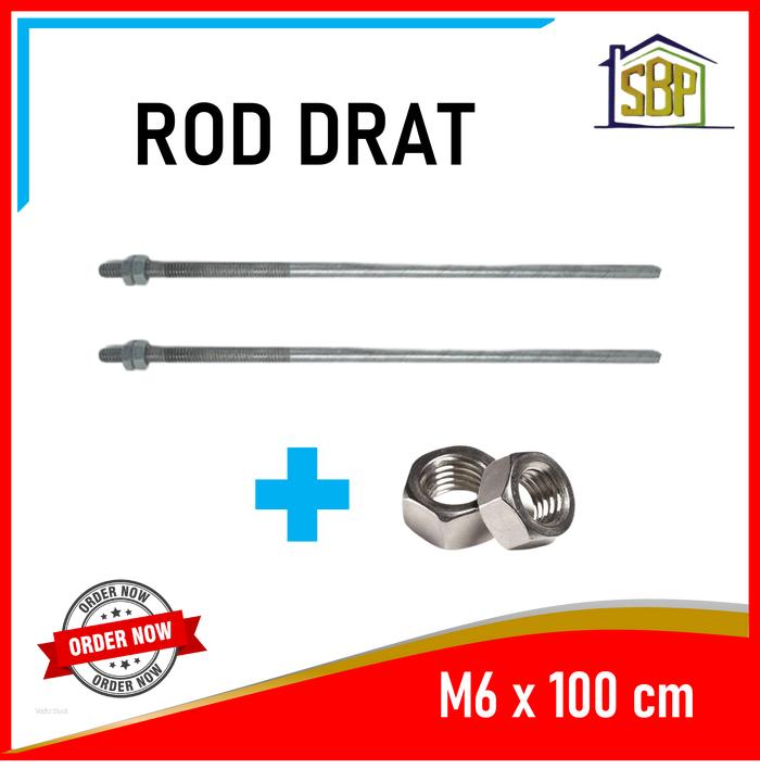 Jual Suspension Rod Rot Drat Hanger M6 x 1 Meter Panjang Gantungan ...