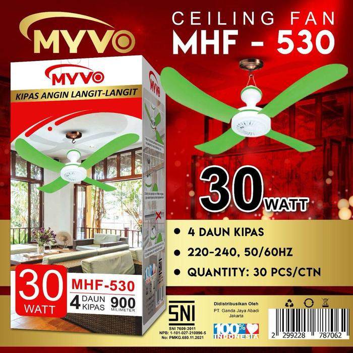 Promo Myvo Ceiling Fan 30watt Kipas Angin Baling-Baling Jumbo MHF - 530 - Jakarta Barat ...