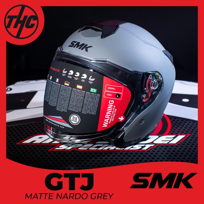 Jual HELM SMK GTJ NARDO GREY MATTE ORIGINAL HALF FACE HELMET - Jakarta ...