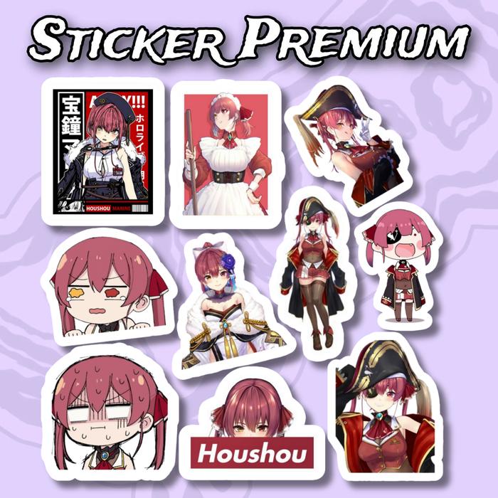 Jual Sticker Vtuber Houshou Marine Pack Isi 10 Pcs Waterproof - Kota ...