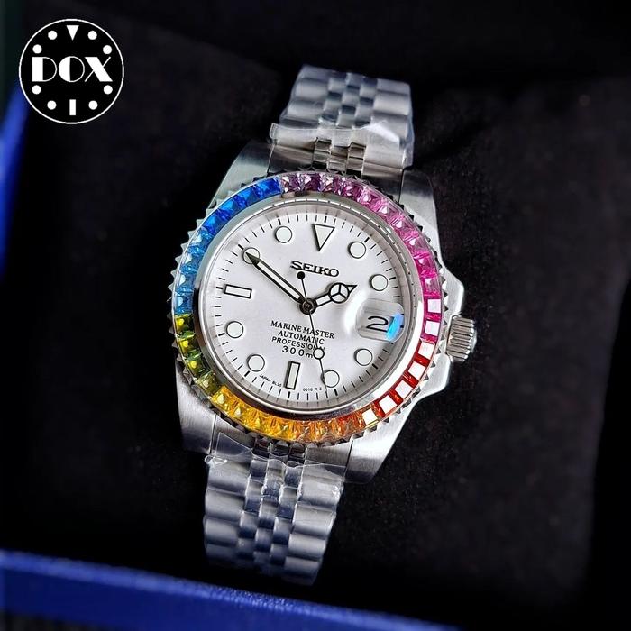 Promo SeikoMod Rainbow Diamond Dial Putih Movement Seiko NH35 Automatic ...