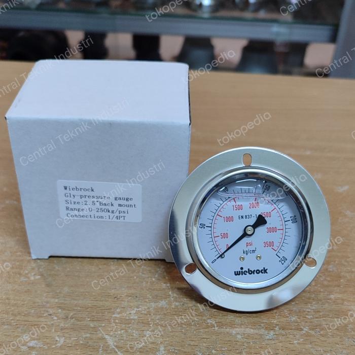 Jual Manometer Pressure Gauge Stainless Payung 3500psi/ 250 bar/ 21/2 ...