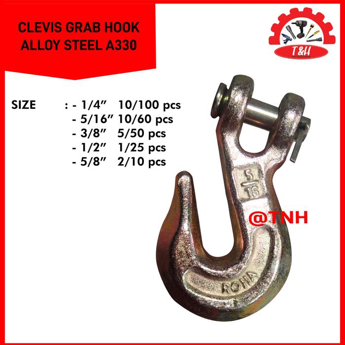 Jual Pengait / Clevis Grab Hook Alloy Steel A330 / Roha - 3/8" - Jakarta Barat - Tools Hardware ...