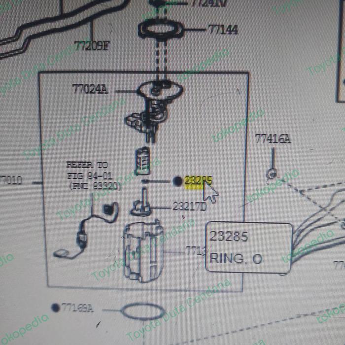 Jual po o ring seal fuel pump innova lama 90301-T0035 - Kab. Cianjur - Toyota Duta Cendana ...