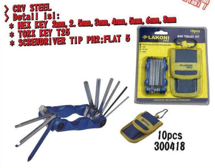 Jual JETJO Kunci L Set Lipat Sepeda Bike Toolkit Isi 6 / 10 15 Pcs Plus ...