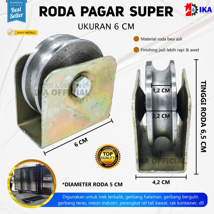 Jual Roda pagar roda bubut besi super as ukuran - Rell Siku + bulat - R ...