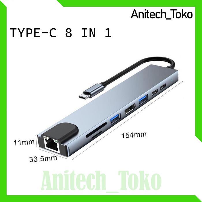 Jual [ANITECH_TOKO] TakTerbatas Usb Hub 8 in 1- All in one Type C with ...