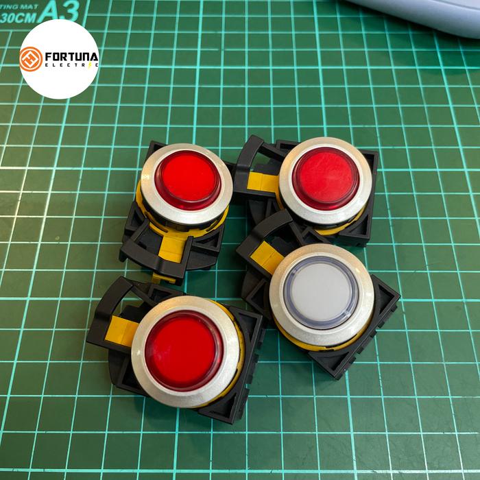 Jual IDEC JAPAN Push Button Red White Merah Putih CW4L tanpa kontak ...