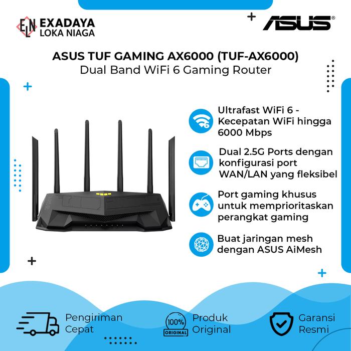 Jual ASUS TUF-AX6000 TUF Gaming AX6000 Dual Band WiFi 6 Gaming Router ...