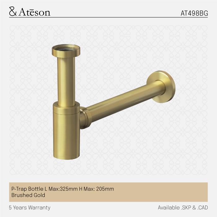 Promo ATESON AT498BG P-Trap Sifon Leher Angsa Botol Wastafel Gold ...