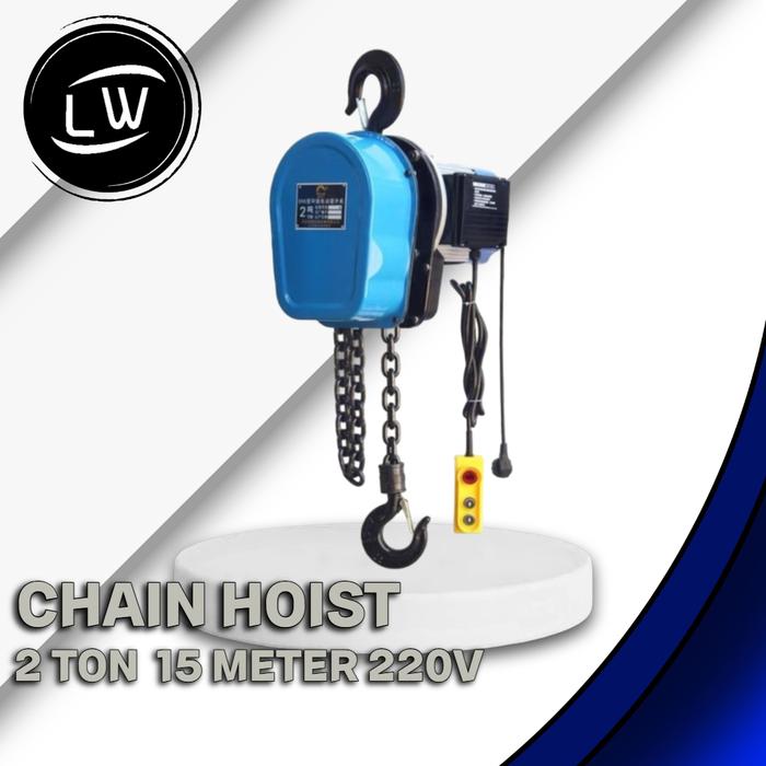 Jual ELECTRIC CHAIN HOIST 2 TON 15 METER 1 PHASE 220V / CHAIN BLOCK ...
