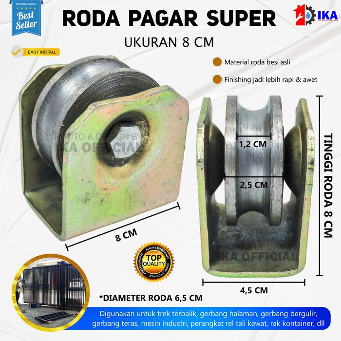 Jual Roda pagar roda bubut besi super as ukuran - Rell Siku + bulat - R ...