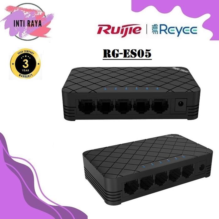 Jual Ruijie RG-ES05 5 Port Switch 100 Mbps Plastic Case 8 Pin Switch ...