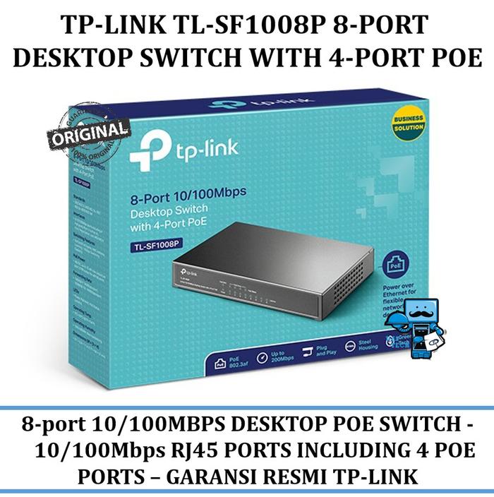 Jual Tp-link TL-SF1008P 8-Port 10/100Mbps Desktop Switch with 4-Port ...