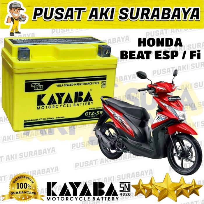 Jual ASLI KAYABA JAPAN STANDARD ACCU KAYABA GTZ5S AKI KERING MOTOR BEAT FI - Kota Surabaya ...