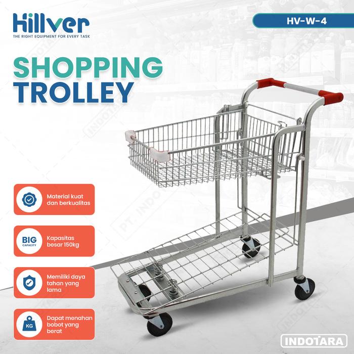 Promo Shopping Trolley Hillver / Trolley Belanja / Troli Belanja HV-W-4 ...