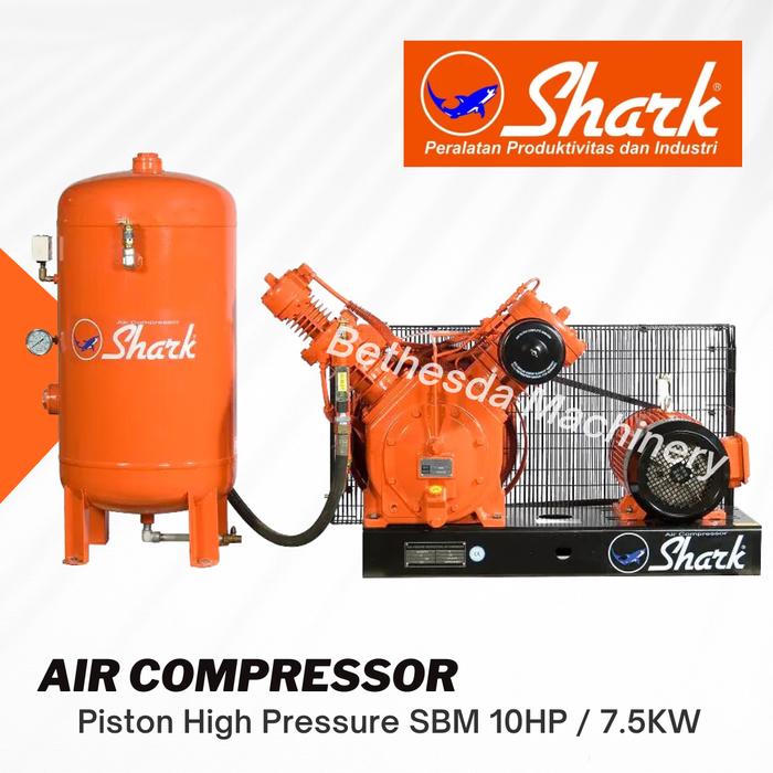Jual Kompresor Angin 10HP Piston High Pressure 30Bar Shark 10 HP - Kota ...