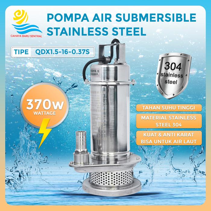 Promo Pompa Celup Air Kotor Stainless Submersible 370w Water Pump - 370W STAINLESS - Kota ...