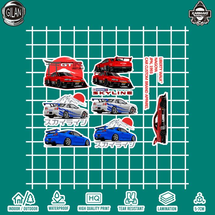 Jual Sticker Pack NISSAN SKYLINE GTR NISSAN SILVIA JDM - Karimake - 5 ...
