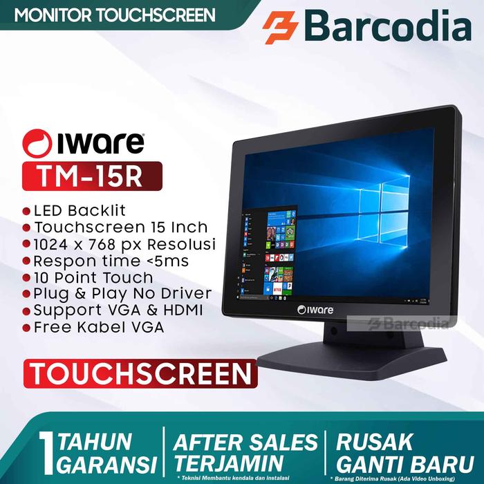 Promo Monitor LED Touchscreen 15 inch 15" Standing Iware TM-15R Cicil 0 ...