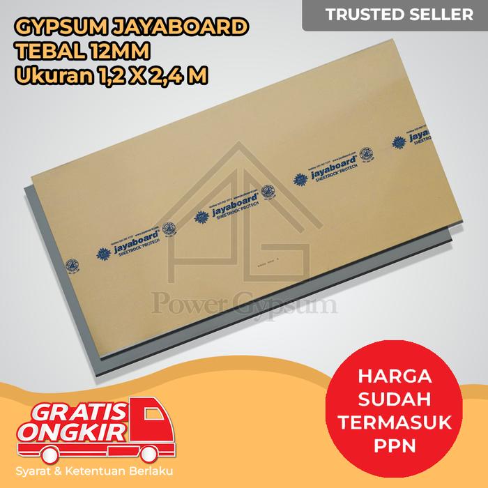 Jual Papan Gypsum Jayaboard 12mm 1,2M x 2,4M | Gypsum Jaya 12mm ...