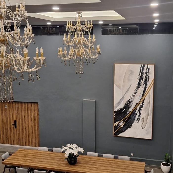 Jual Lukisan abstrak texture gold elegan dekorasi dinding art painting ...