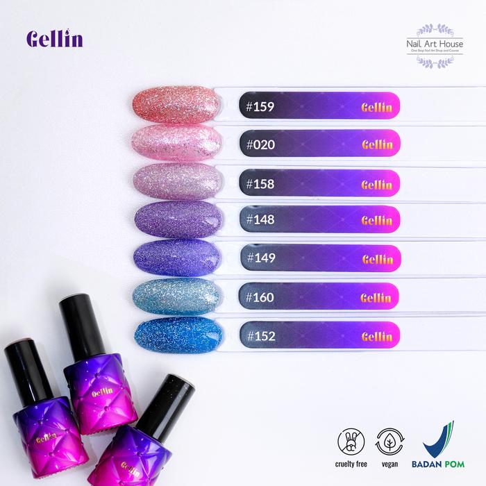 Jual GELLIN GEL POLISH BPOM Gitters Shades NEW | Silver Gold Colors ...
