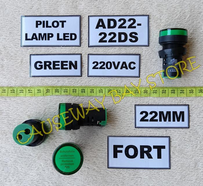 Jual PILOT LAMP 22MM 220VAC AD22-22DS GREEN FORT - Kab. Sidoarjo - CAUSEWAY BAY STORE | Tokopedia