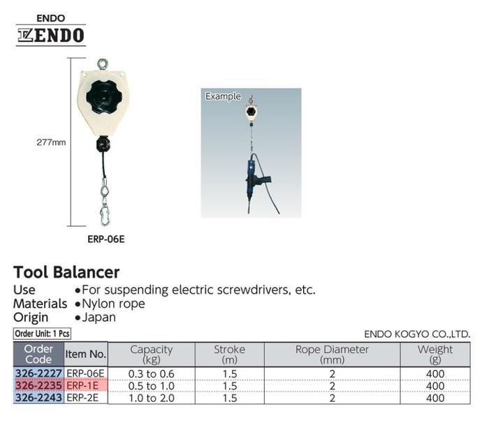 Jual ENDO Tool Balancer ERP-06E 0.3~0.6Kg 1.5m - Kab. Bekasi - Ichiban ...