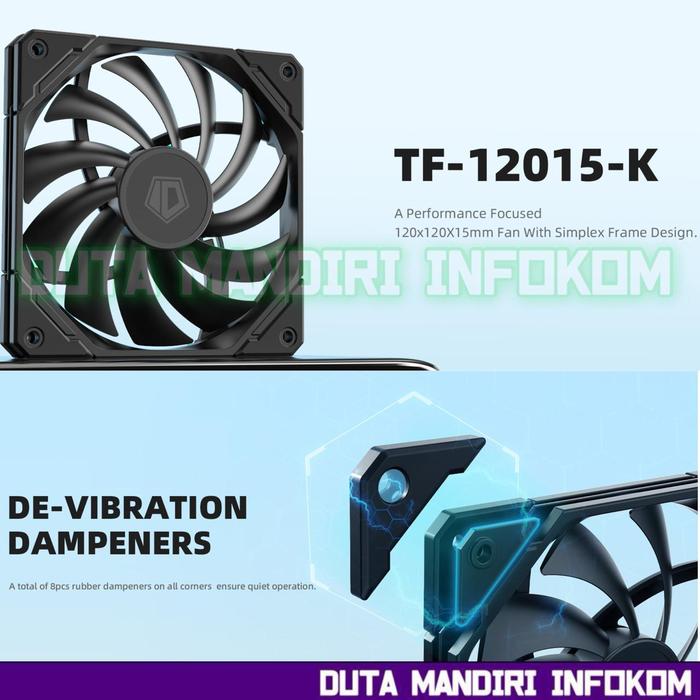 Jual Id Cooling Tf-12015-k I Tf-12015-w - 120mm Slim Pwm Gaming Fan ...