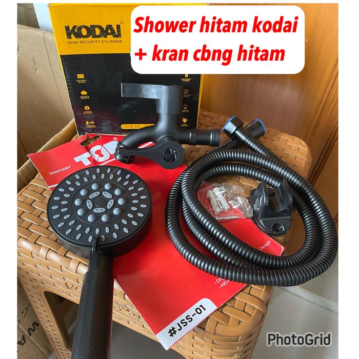 Jual SHOWER hitam Kodai set/ Hand SHOWER + keran cabang hitam Black ...