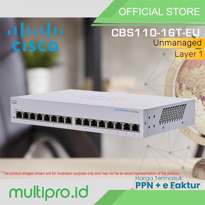 Promo Switch Hub Cisco 16 port GE Unmanaged CBS 110 CBS110-16T-EU Cicil ...