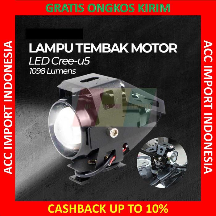 Jual Lampu Tembak Motor Strobo Transformer LED Cree U5 1098lm Cool ...