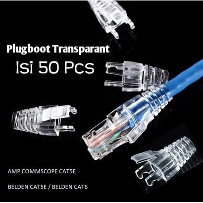 Jual plug boot rj45 cat 5e cat 6 isi 50pcs transparant - Jakarta Pusat ...