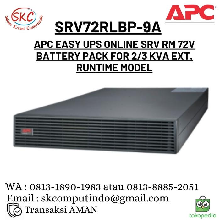Jual SRV72RLBP-9A APC Easy UPS ONLINE SRV RM 72V Battery Pack for 2/3 kVA E - Jakarta Barat ...