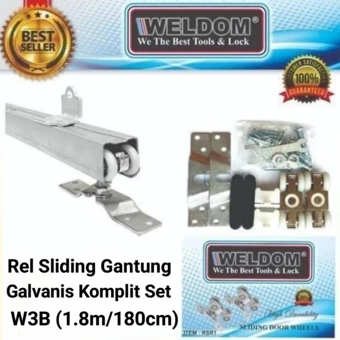 Jual Rel Gantung Pintu Geser/Sliding Rail Galvanis D3/J3/W3B Panjang 1 ...