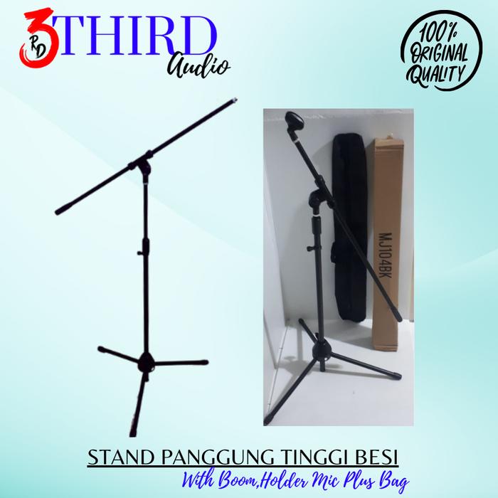 Jual Stand Microphone Panggung Full Besi Hitam With Boom Plus Bag ...