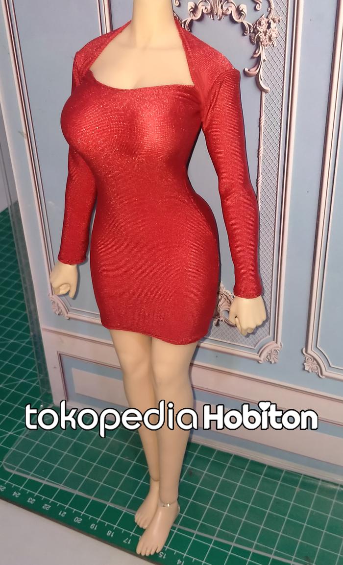 Jual 1/6 Scale Bodycon Dress Long Sleeve Kitbash TBLeague Hot Toys ...