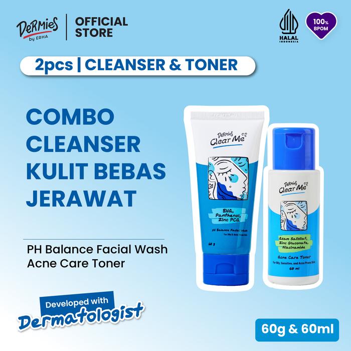 Promo Dermies Anti Sebum Club - Face Wash&Toner with Niacinamide BHA ...