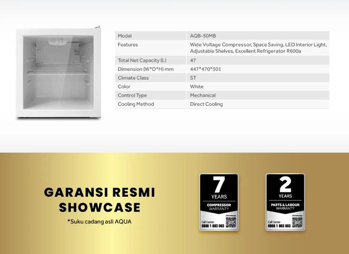 Jual Showcase Display Cooler Aqua 1 Rak Aqb-50mb Di Seller Shin Store ...