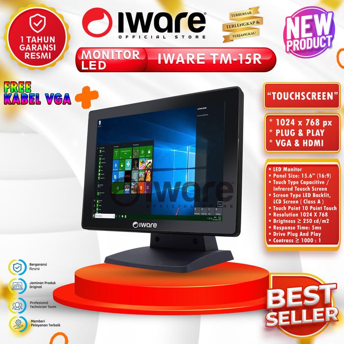 Promo Iware Led Monitor Touchcsreen TM-15R 15" Lcd Original Free Kabel ...
